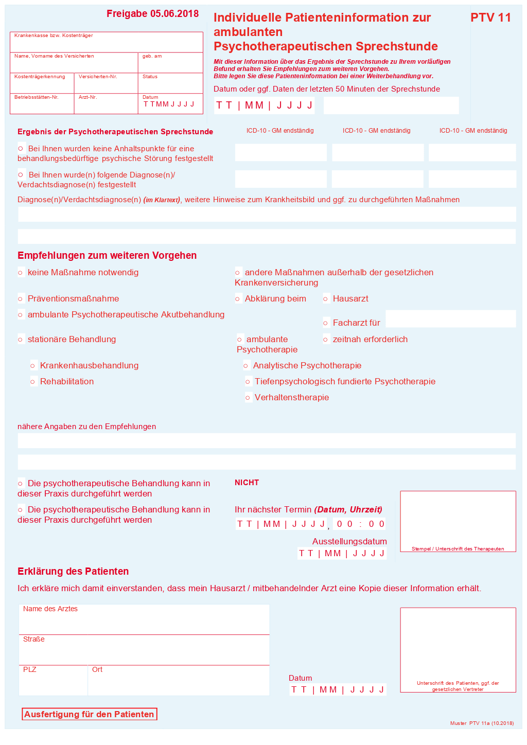 Formular PTV 11 gratis downloaden (PDF) - pdformulare.de